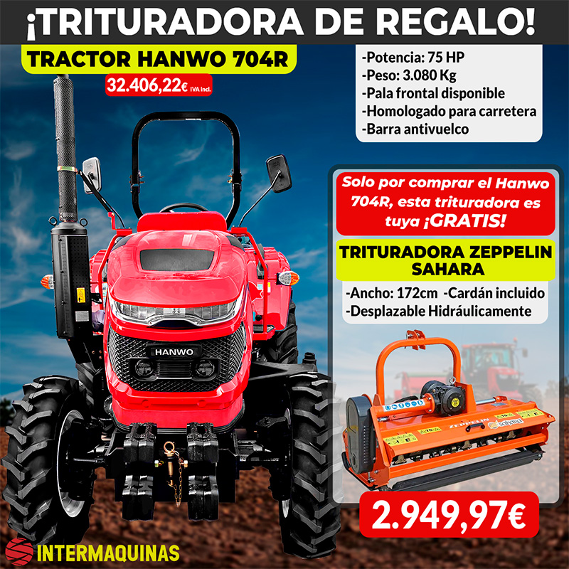 Tractor agrícola Hanwo 704R 75 HP